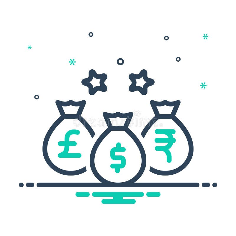 Mix Icon for Currency, Money and Cash Stock Illustration - Illustration ...