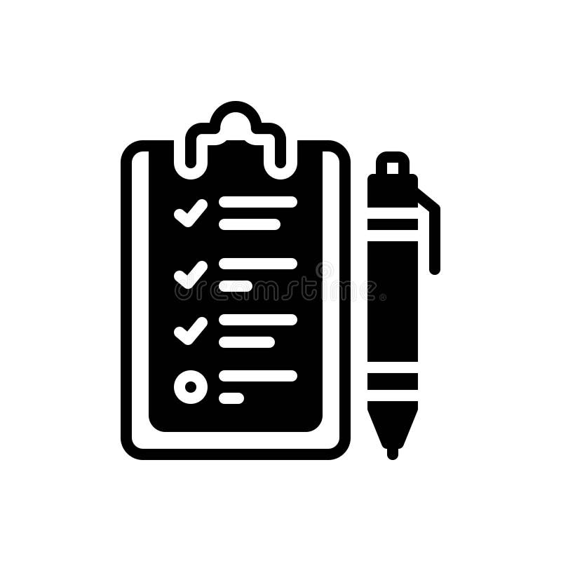 Black Solid Icon for Curriculum, Program and Schedule Stock Vector ...