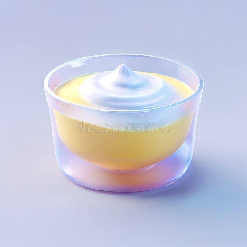 Icon of Custard, Glossy Glass Style Illustration Stock Illustration ...