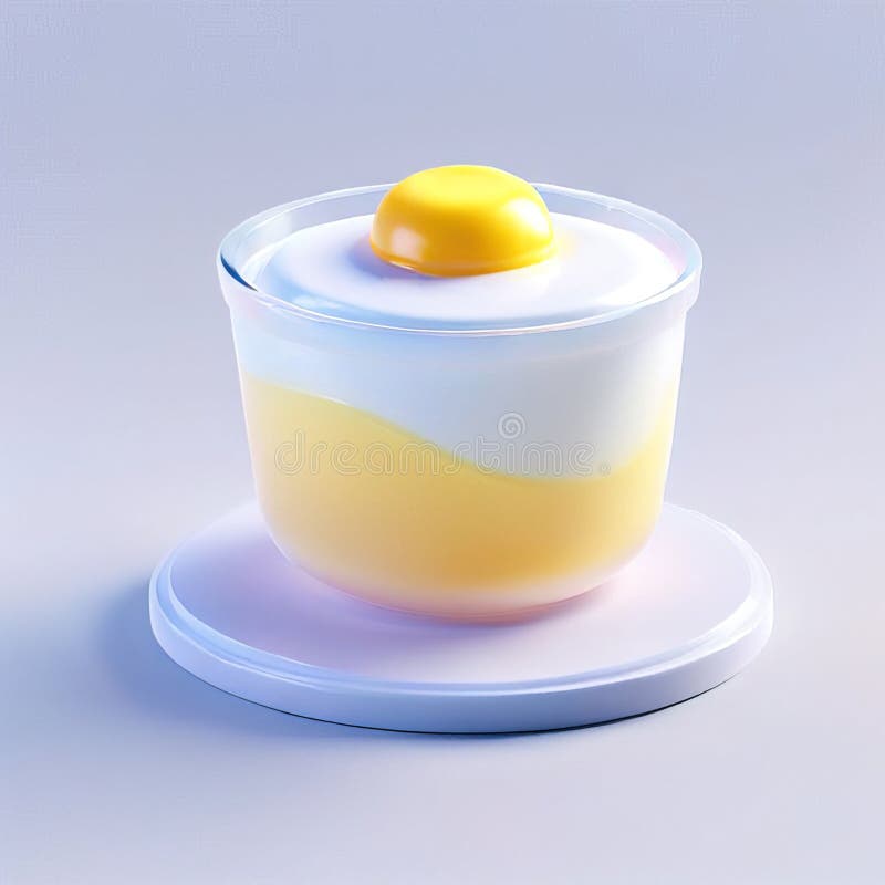 Icon of Custard, Glossy Glass Style Illustration Stock Illustration ...
