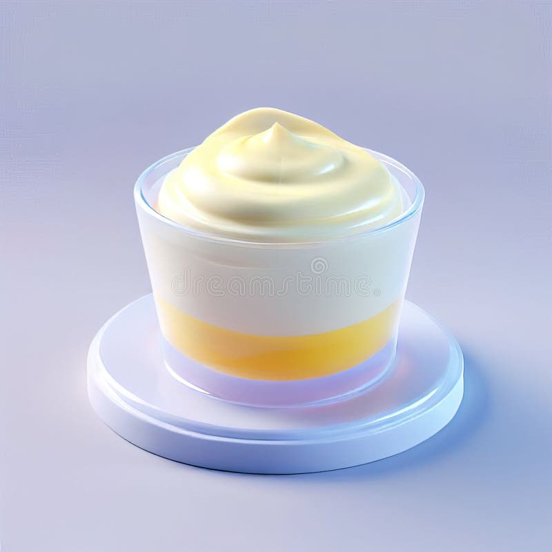 Icon of Custard, Glossy Glass Style Illustration Stock Illustration ...