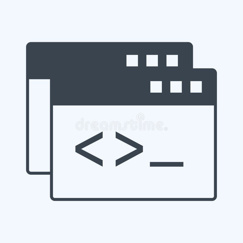 Icon Custom Coding. Suitable for Programming Symbol. Glyph Style ...