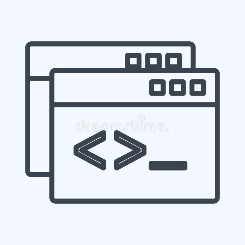 Icon Custom Coding. Suitable for Programming Symbol. Line Style. Simple ...