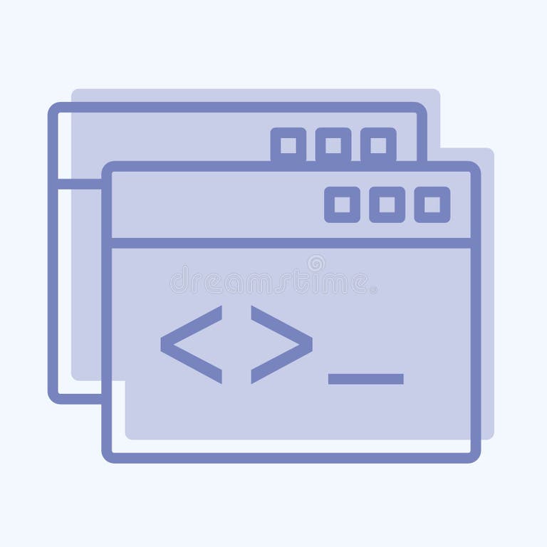 Icon Custom Coding. Suitable for Programming Symbol. Two Tone Style ...