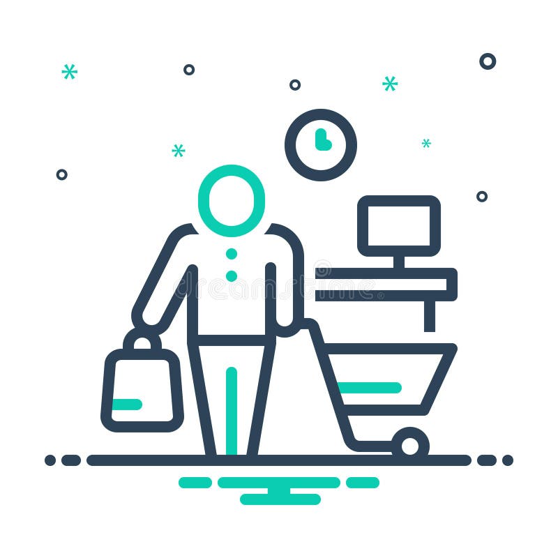 Mix Icon for Customer, Billing Counter and Clientele Stock Vector ...