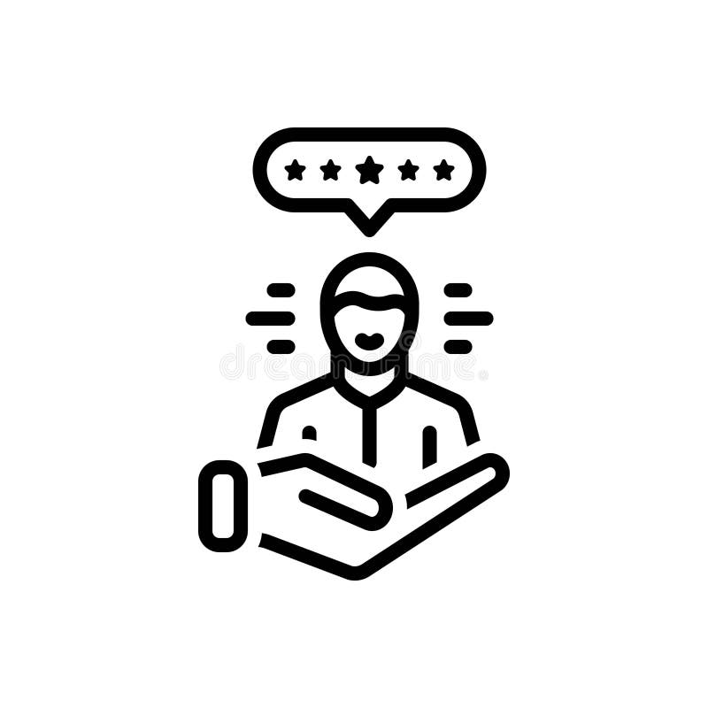 Black Line Icon for Customer Satisfaction, Feedback and Employee Stock ...