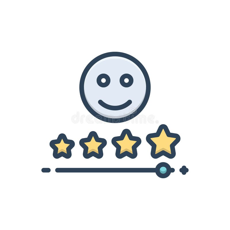 Color Illustration Icon for Customer Satisfaction, Review and Feedback ...