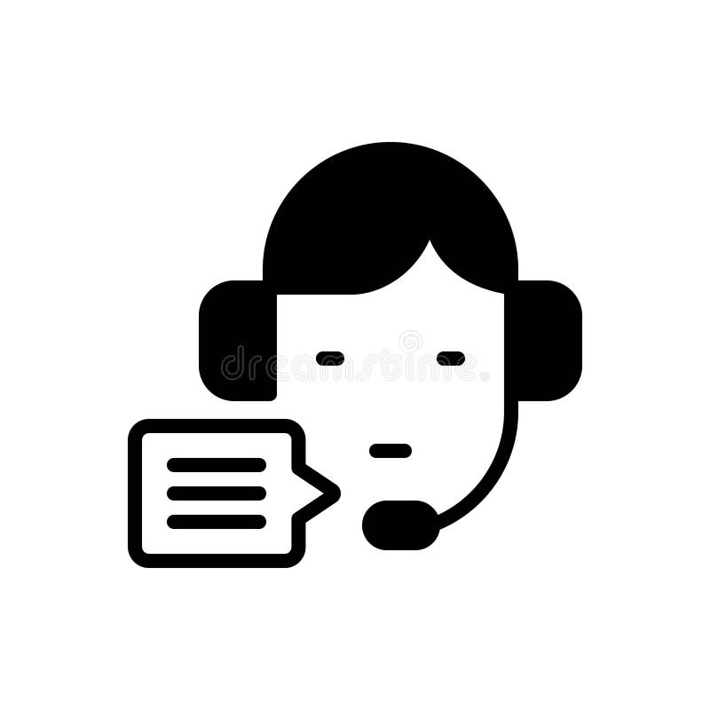 Black Solid Icon for Customer Service, Helpline and Center Stock ...