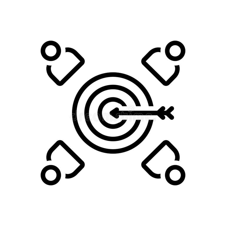 Black Line Icon for Customer Target, Client and Patron Stock Vector ...