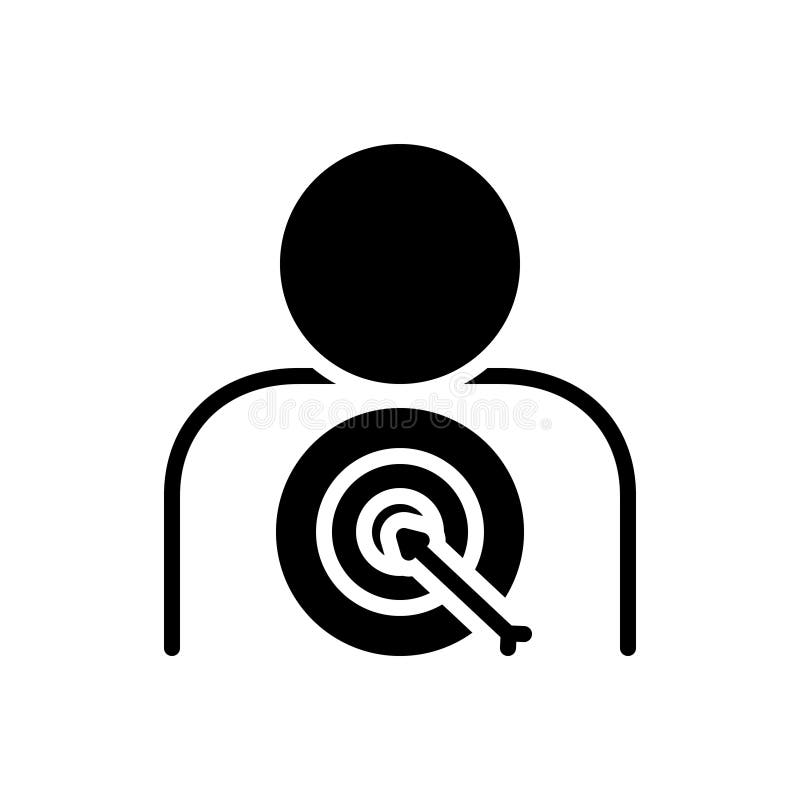 Black Solid Icon for Customer Target, Client and Consumer Stock Vector ...