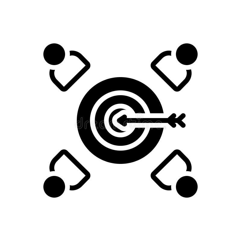 Black Solid Icon for Customer Target, Client and Consumer Stock Vector ...