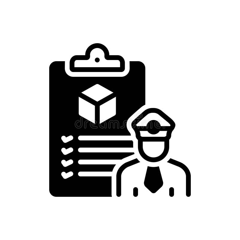 Black Solid Icon for Customs Clearance, Parcel and Delivery Stock ...