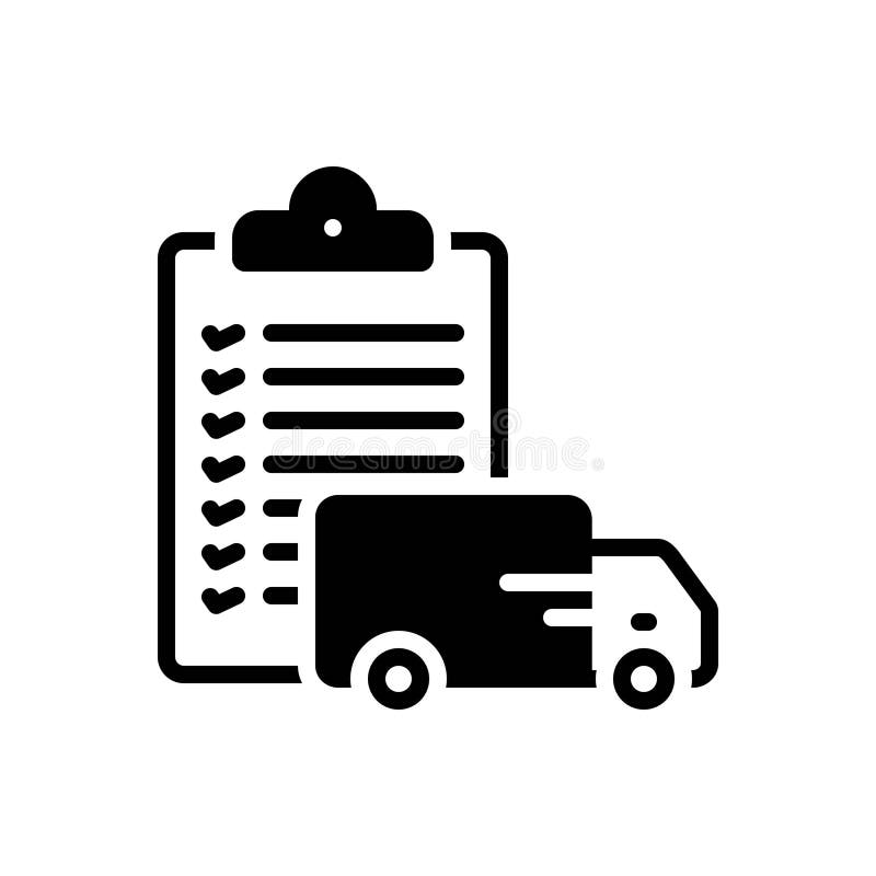 Black Solid Icon for Customs Clearance, Delivery and Invoice Stock ...