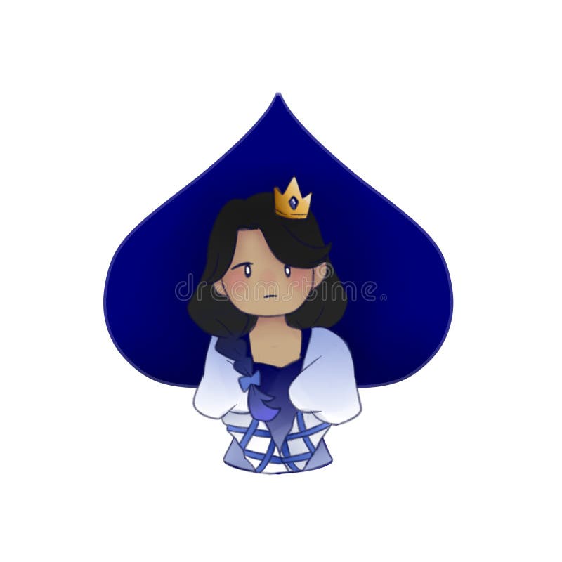 Cute queen of spade stock illustration. Illustration of figurine ...