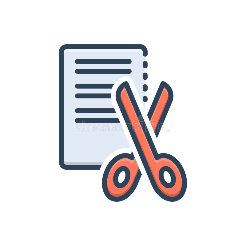 Color Illustration Icon for Cuts, Scissor and Paper Stock Vector ...