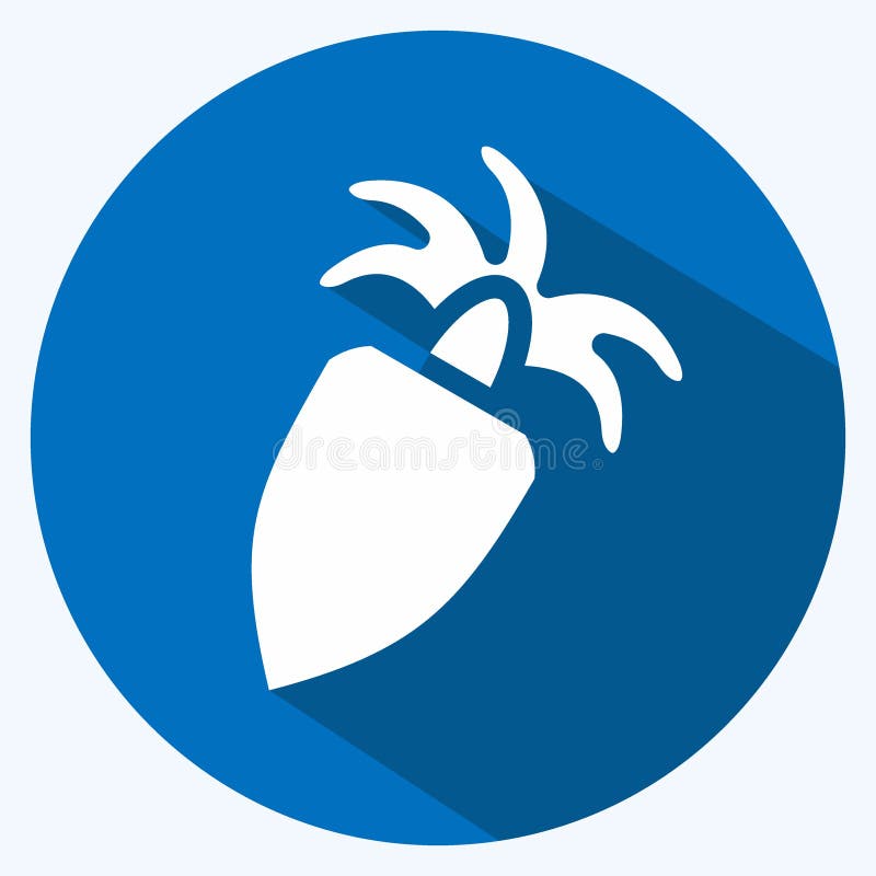 Icon Cuttlefish. Suitable for Seafood Symbol. Long Shadow Style. Simple ...