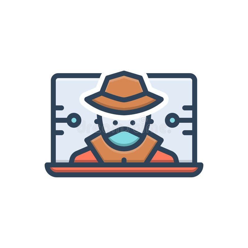 Color Illustration Icon for Cyber Crime, Cyber and Data Stock Vector ...