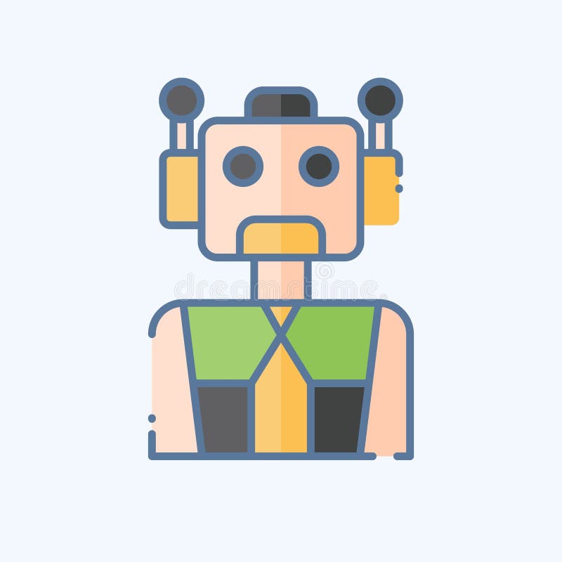 Icon Cyborg. Related To Future Technology Symbol. Doodle Style. Simple ...