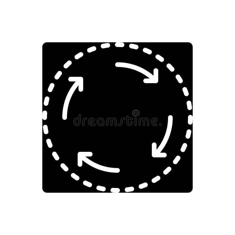 Black Solid Icon for Cycle, Reset and Loop Stock Vector - Illustration ...