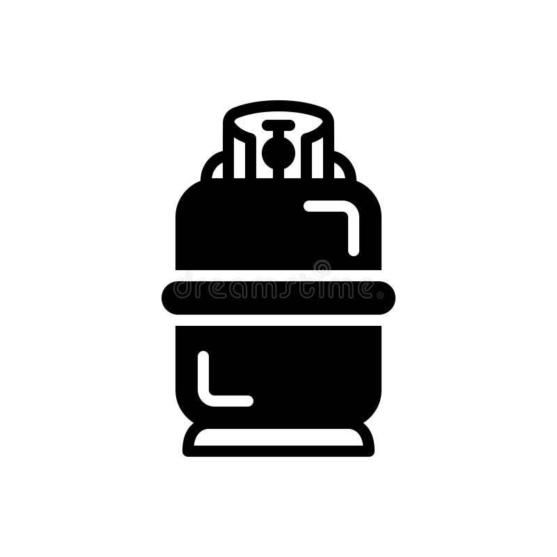 Black Solid Icon for Cylinder, Gas and Cooking Stock Vector ...