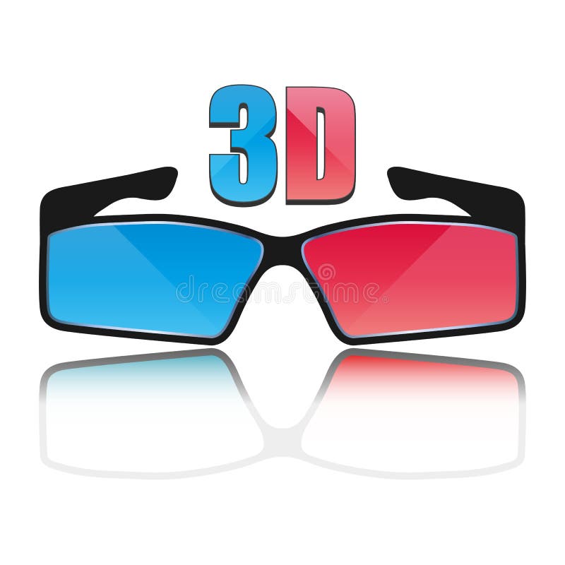 Icon 3D Glasses, Vector Illustration. Stock Vector - Illustration of ...