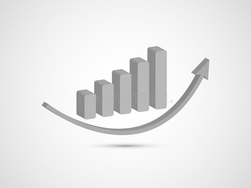 Icon 3d Graph on a Gray Background. Chart Bar Symbol for Your Web Site ...