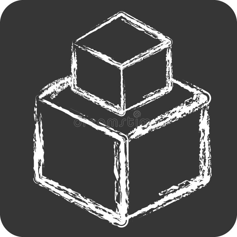 Icon 3D Modeling. Related To Creative Concept Symbol. Chalk Style ...