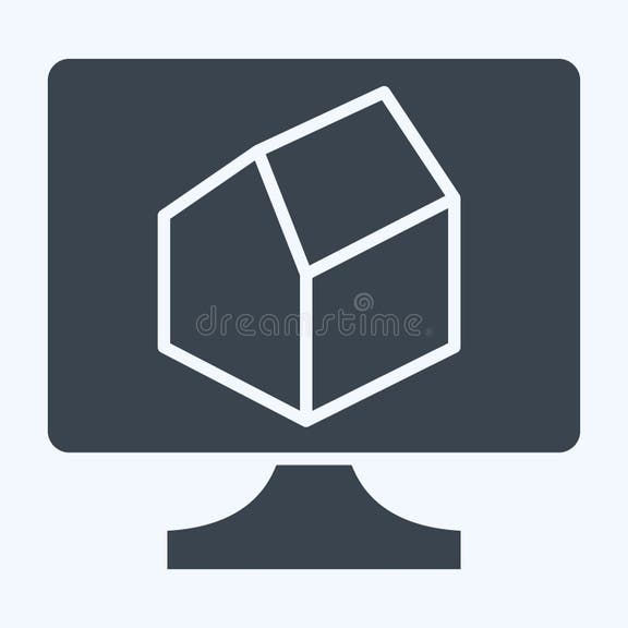 Icon 3D Rendering. Related To 3D Visualization Symbol. Glyph Style ...