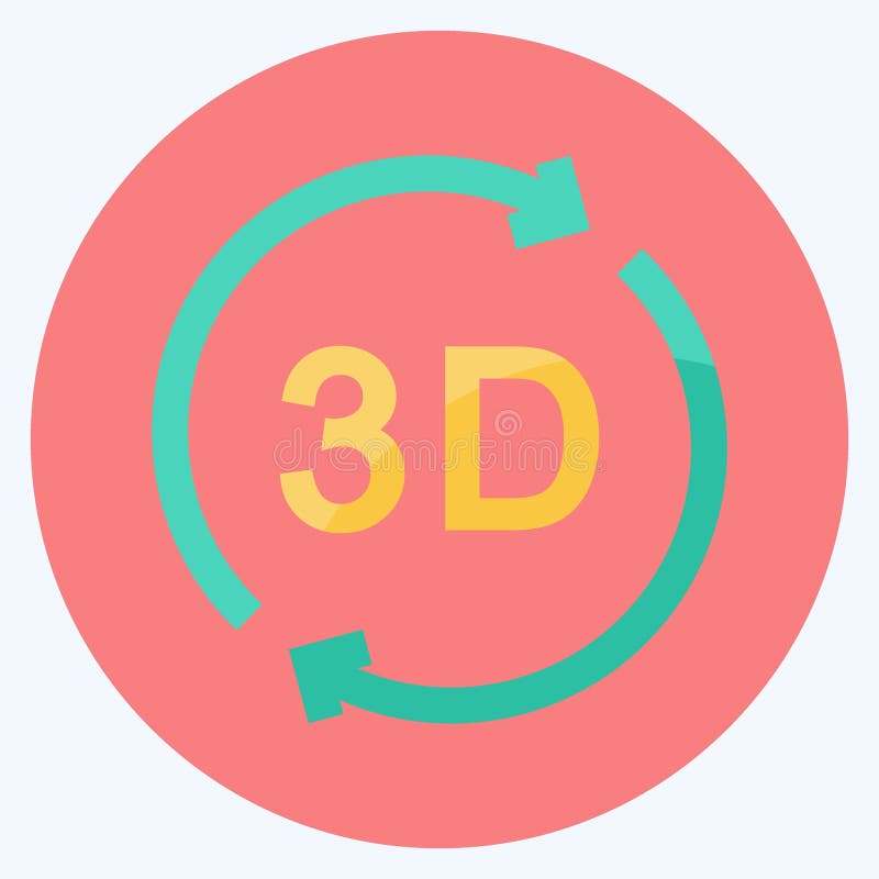 Icon 3D Rotation. Suitable for Infographics Symbol. Flat Style. Simple ...