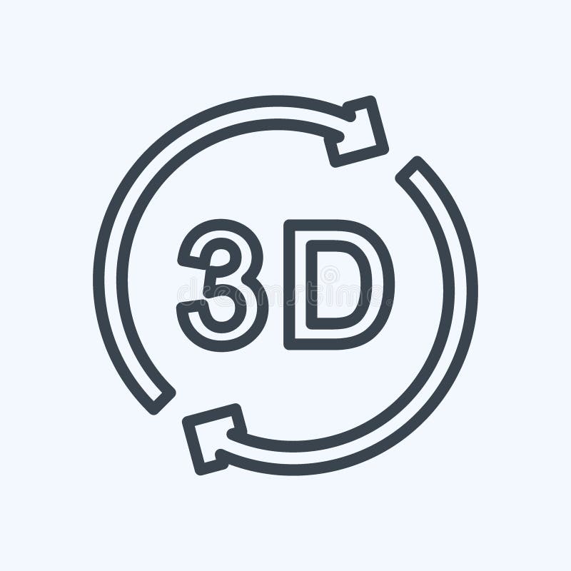 Icon 3D Rotation. Suitable for Infographics Symbol. Line Style. Simple ...