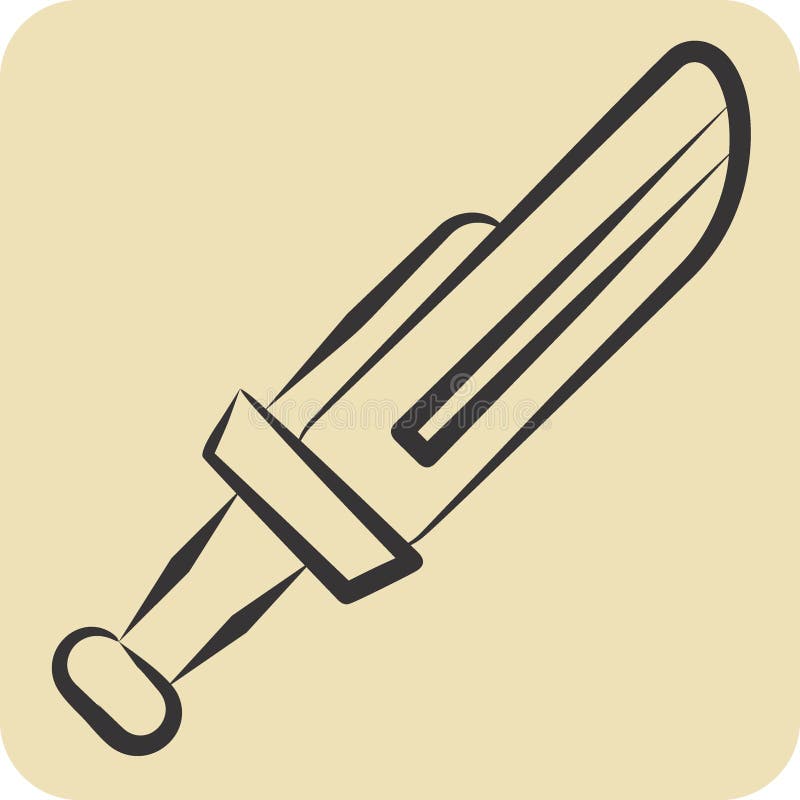 Icon Dagger. Related To Weapons Symbol. Hand Drawn Style. Simple Design ...