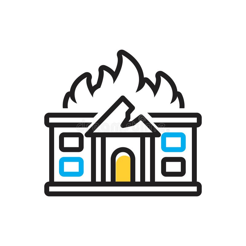 Multi Color Icon for Damage, Destruction and Pogrom Stock Vector ...