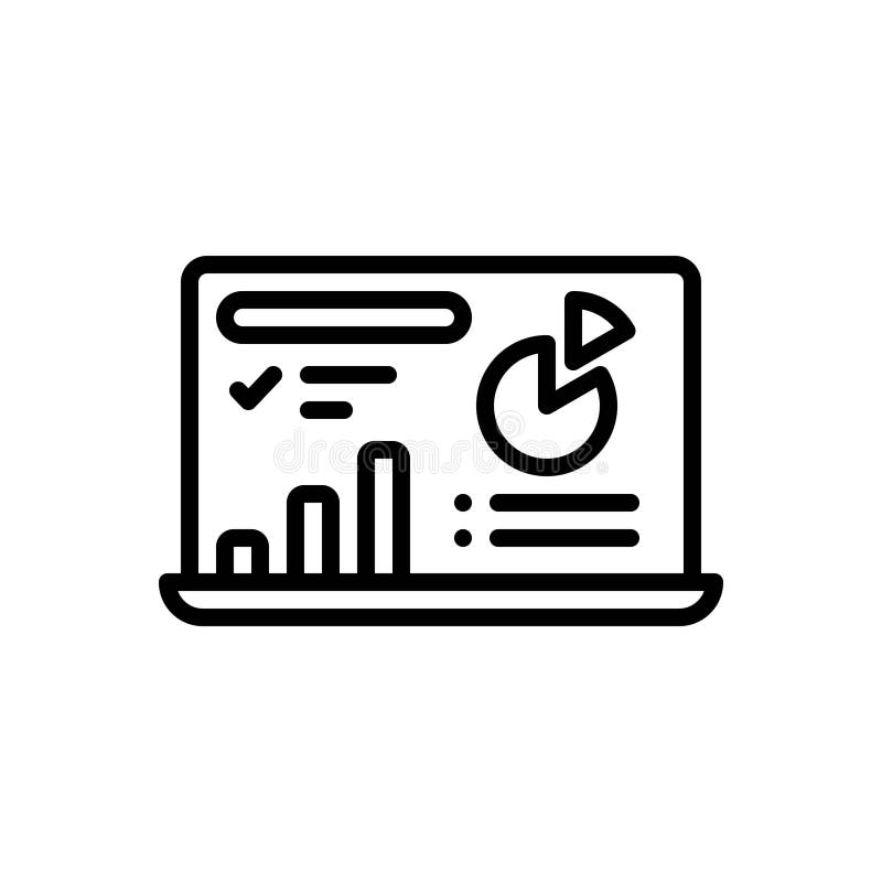 Black Line Icon for Dashboard, Business and Report Stock Vector ...
