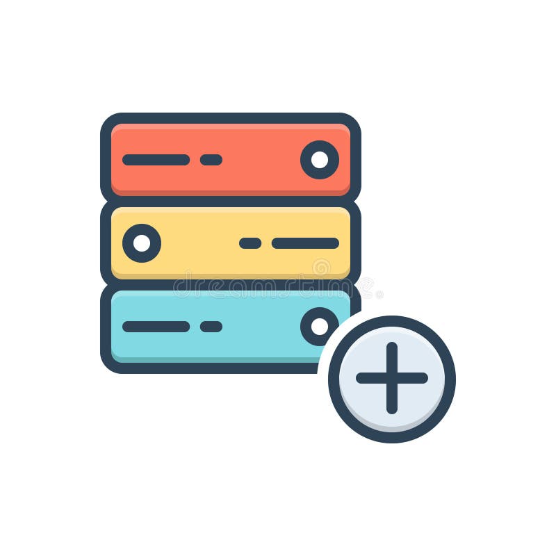 Color Illustration Icon for Data, Add and Folder Stock Illustration ...