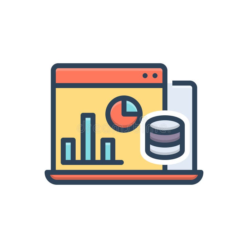 Color Illustration Icon for Data Base, Data and Storage Stock Vector ...