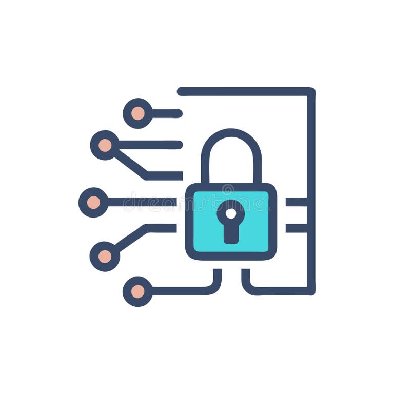 Icon of Data Encryption for Compliance Stock Image - Illustration of ...