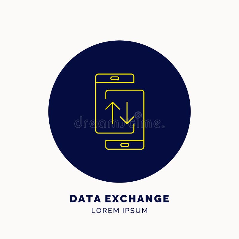 Icon Data Exchanges on the Smartphone. Vector Graphics. Stock Vector ...
