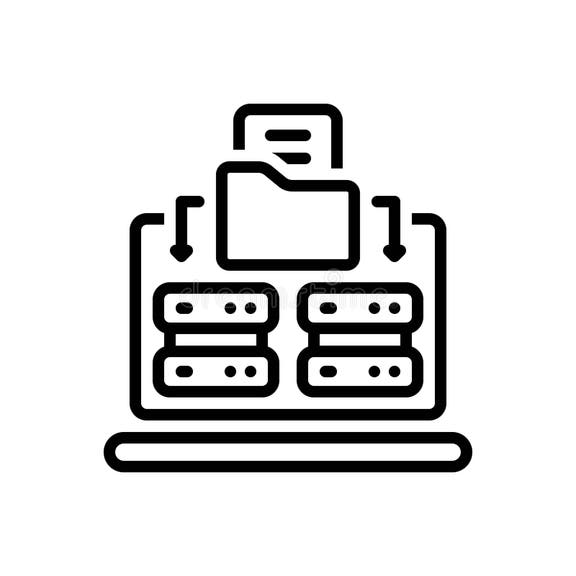 Black Line Icon for Data Extracting, Data and Management Stock Vector ...