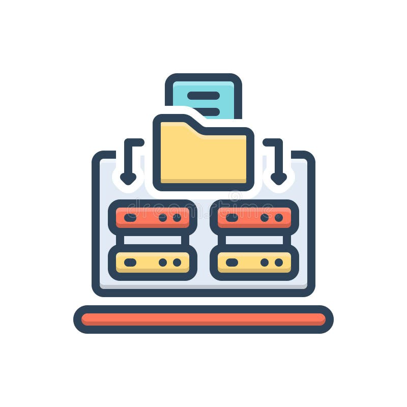 Color Illustration Icon for Data Extracting, Data and Management Stock ...