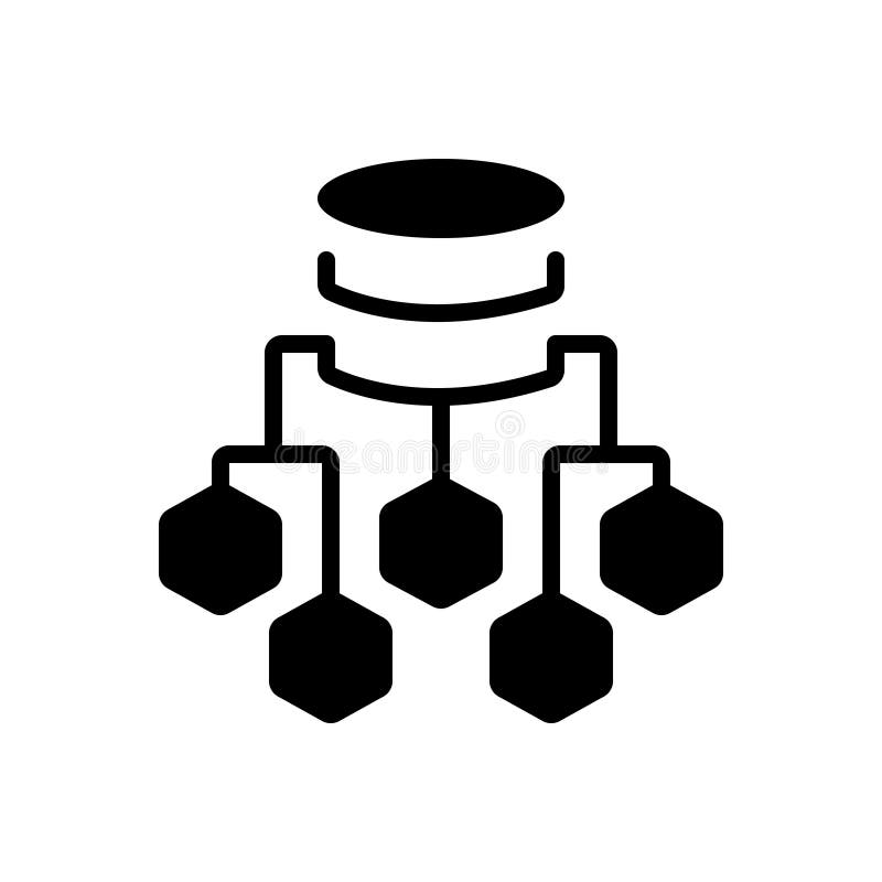 Black Solid Icon for Data Flow Chart, Process and Connection Stock ...