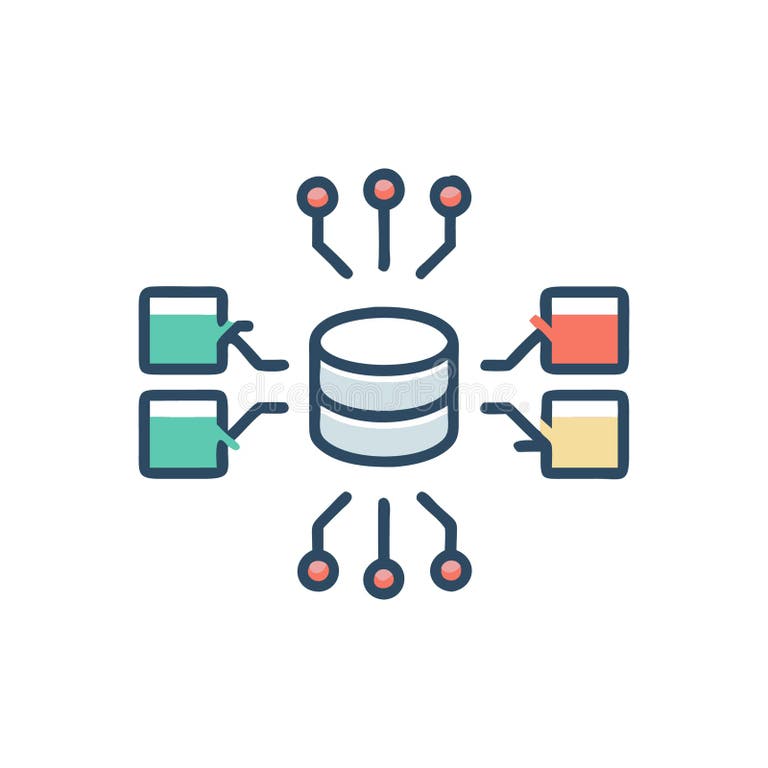 Icon of Data Integration for Efficient Workflows Stock Image - Illustration of workflows ...