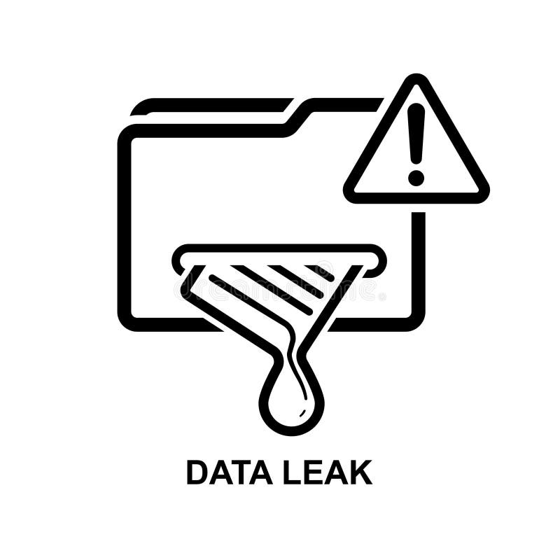 Data Leak Icon.the Black Data Leak Symbol Isolated on Background Stock ...