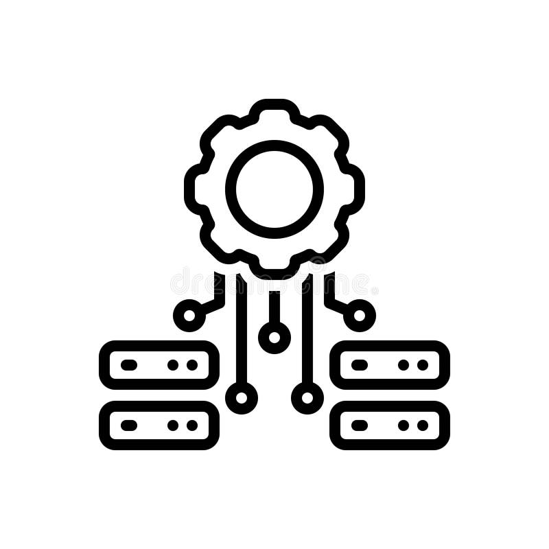 Black Line Icon for Data Management, Data and Networking Stock Vector ...