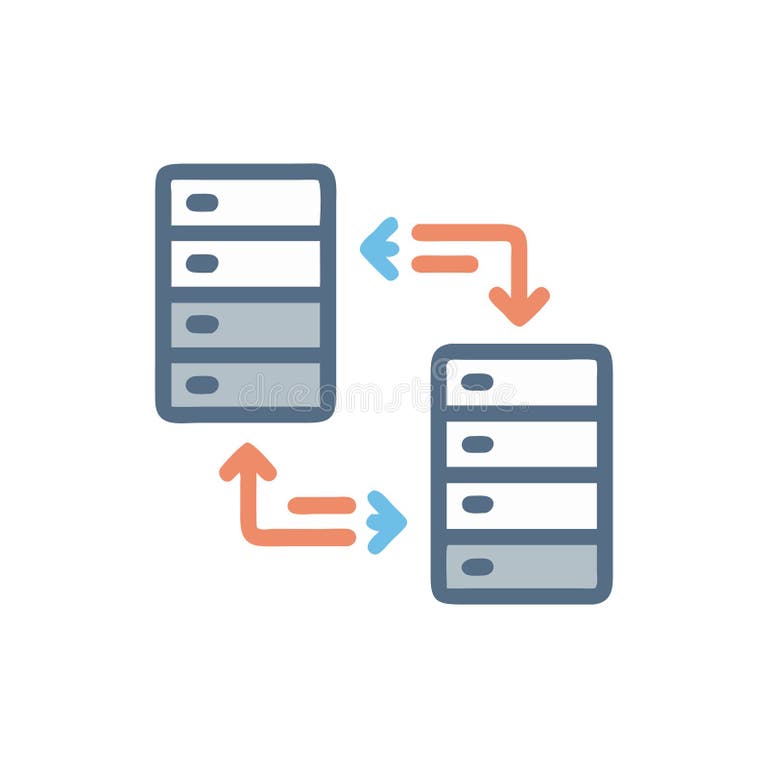 Icon of Data Replication for Backup Solutions Stock Photo ...