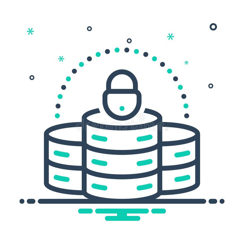Mix Icon for Data Security, Cyber Security and Locked Stock Vector ...