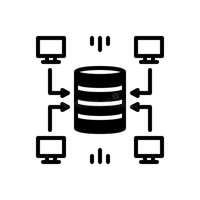 Black Solid Icon for Data Warehouse, Supply and Technology Stock Vector ...