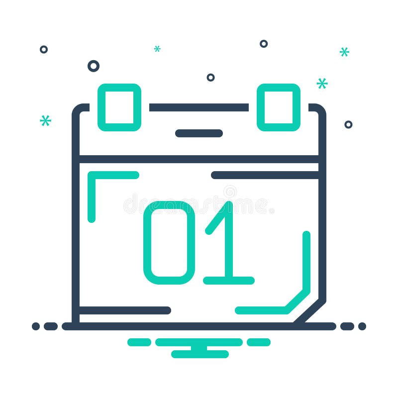 Mix Icon for Date, Calendar and Number Stock Vector - Illustration of ...