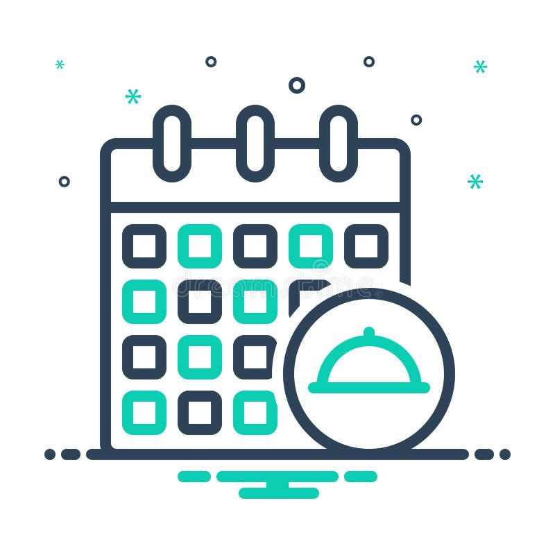 Mix Icon for Dated, Agenda and Calendar Stock Illustration ...