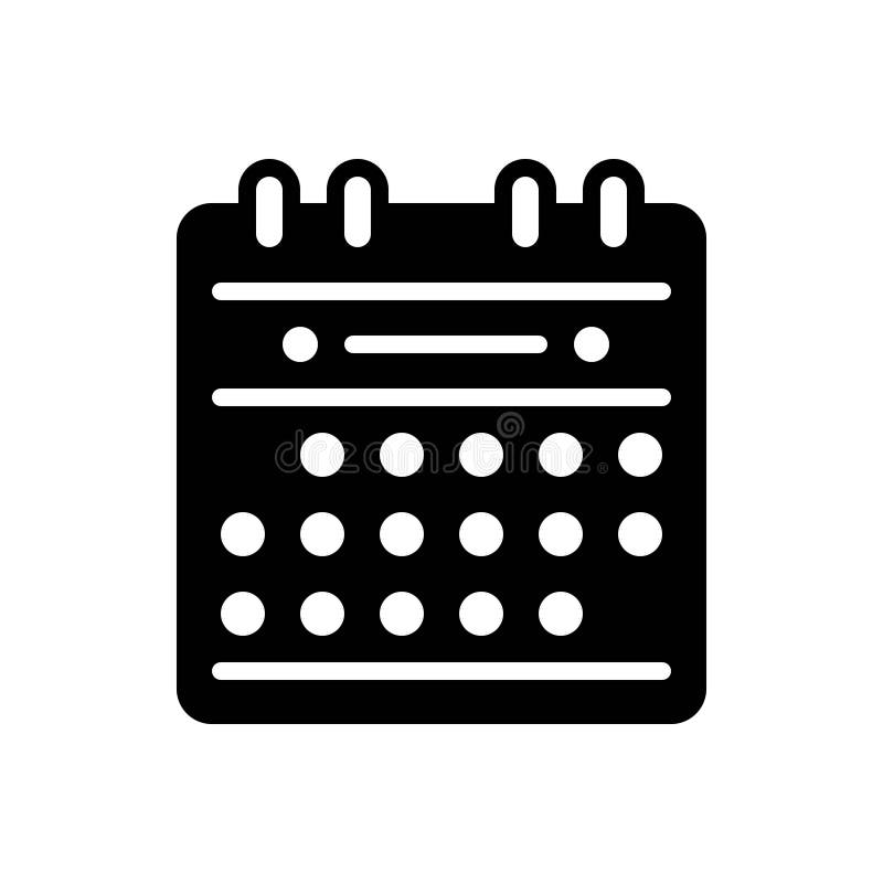 Black Solid Icon for Days, Daytime and Stage Stock Illustration ...