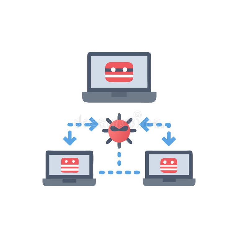 Icon of DDoS Attack for Security Management Stock Photo - Illustration ...